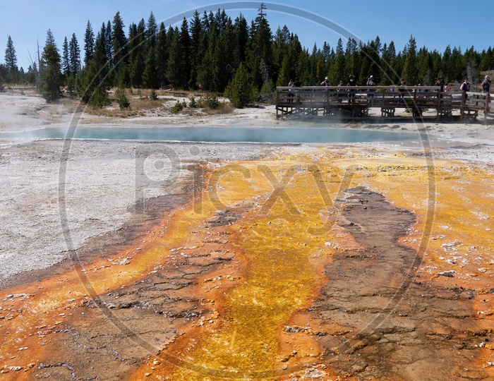 Image of Mineral Deposits of Geysers of Yellowstone National Park ...