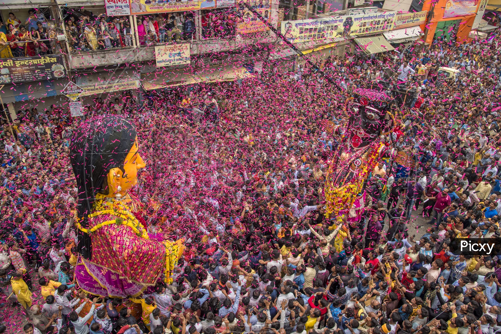 Image of Pili Marbat and Kala Marbat Idols Procession In Nagpur After ...