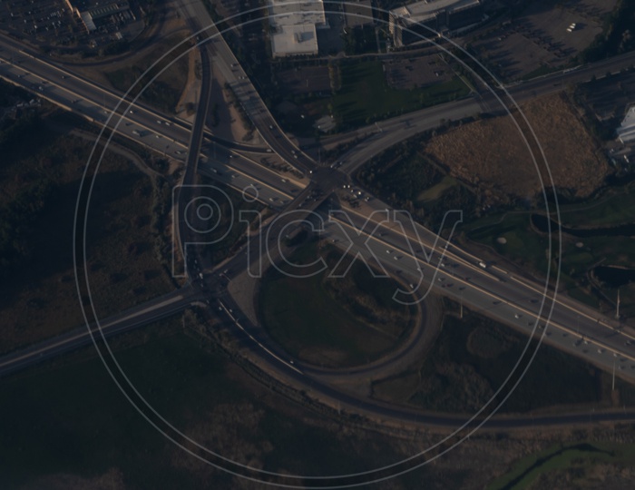 Image of Aerial view of Intersection of Downtown Roadways in Salt Lake ...