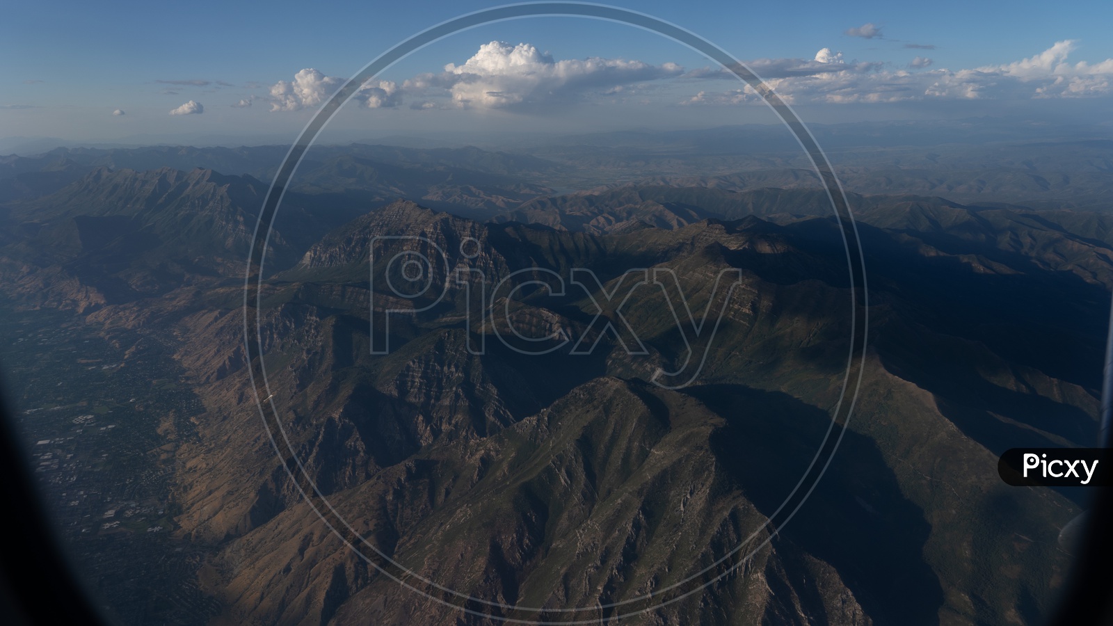Image of Birds eye view of the Salt Lake City Rocky Mountains during ...