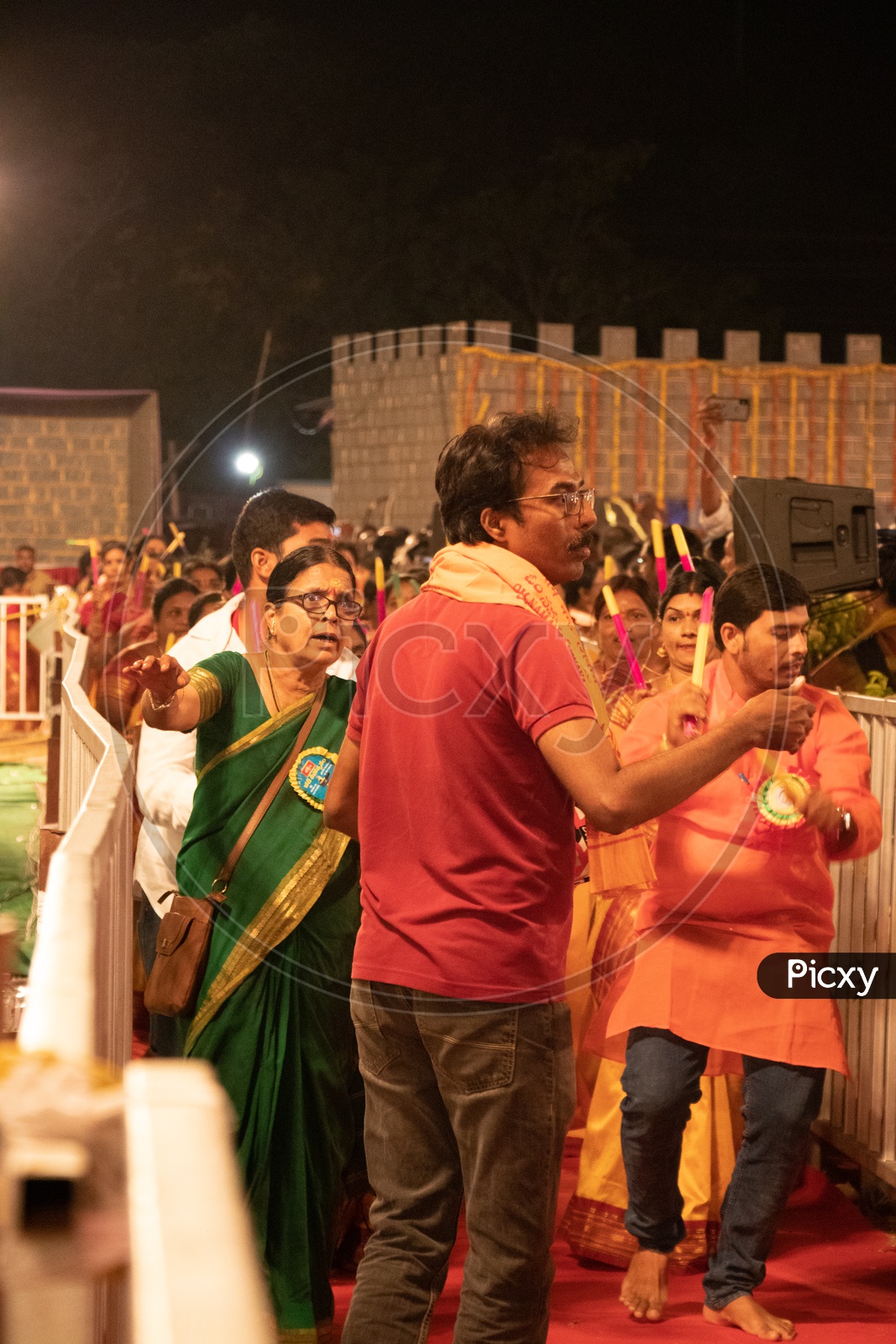 Image of Indian Traditional Kolattam Or Dandiya Dance At Hindu God ...
