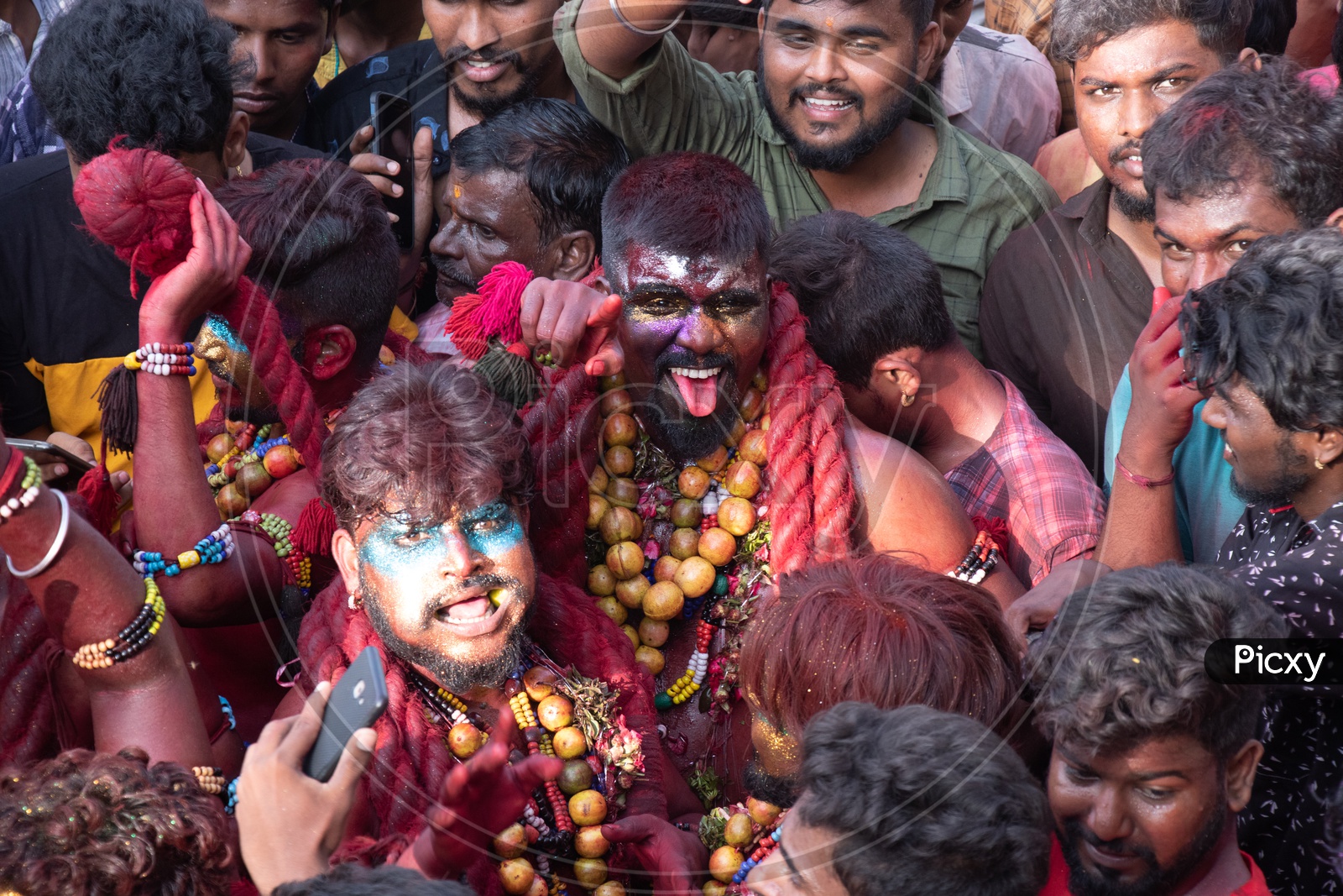 Image of Pothuraju Surrounded By Crowd During Bonalu Festival ...