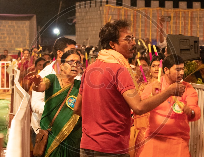 Image of Indian Traditional Kolattam Or Dandiya Dance At Hindu God ...