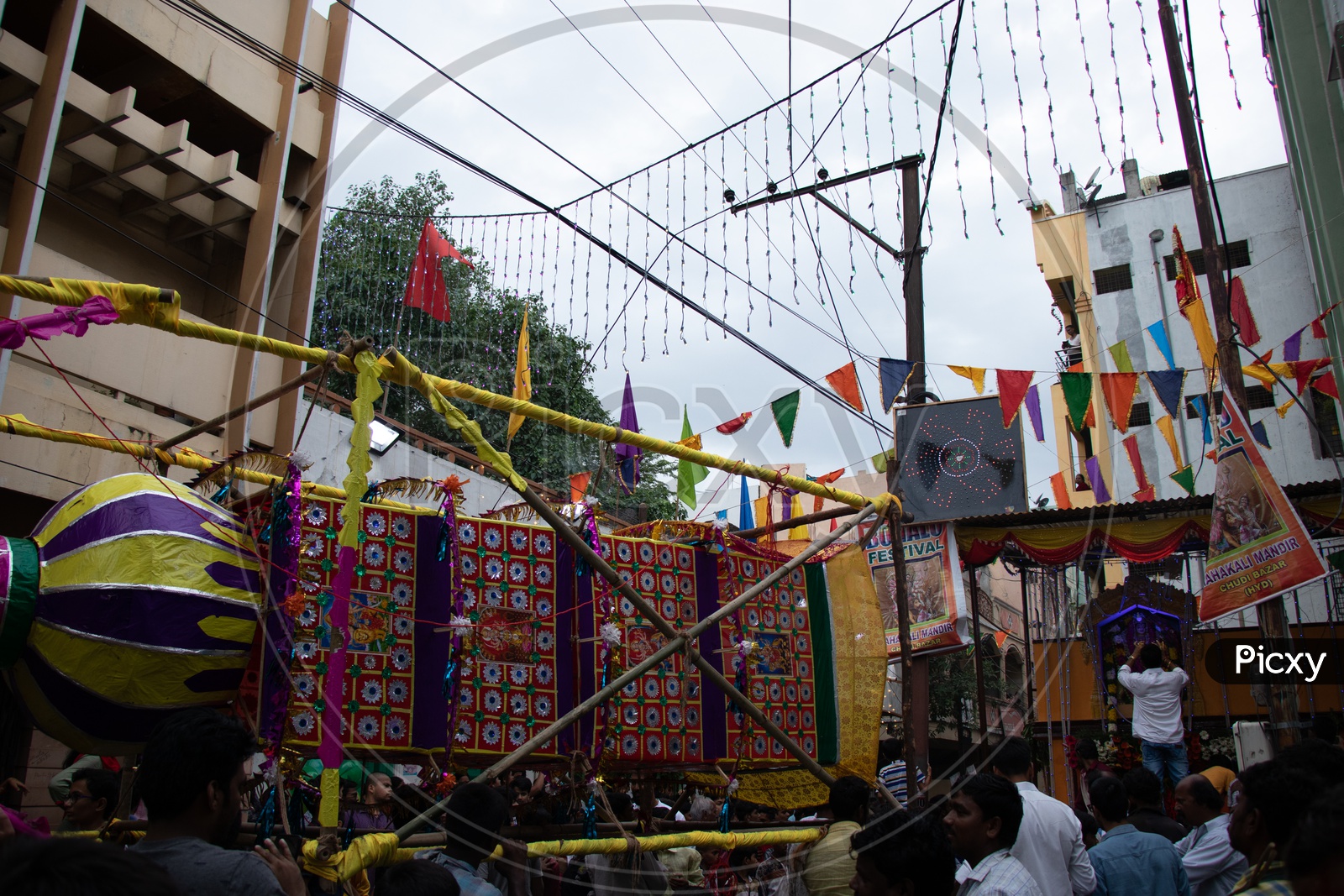 Image of Sacred Wooden Frames With Color Papers At Temples During ...