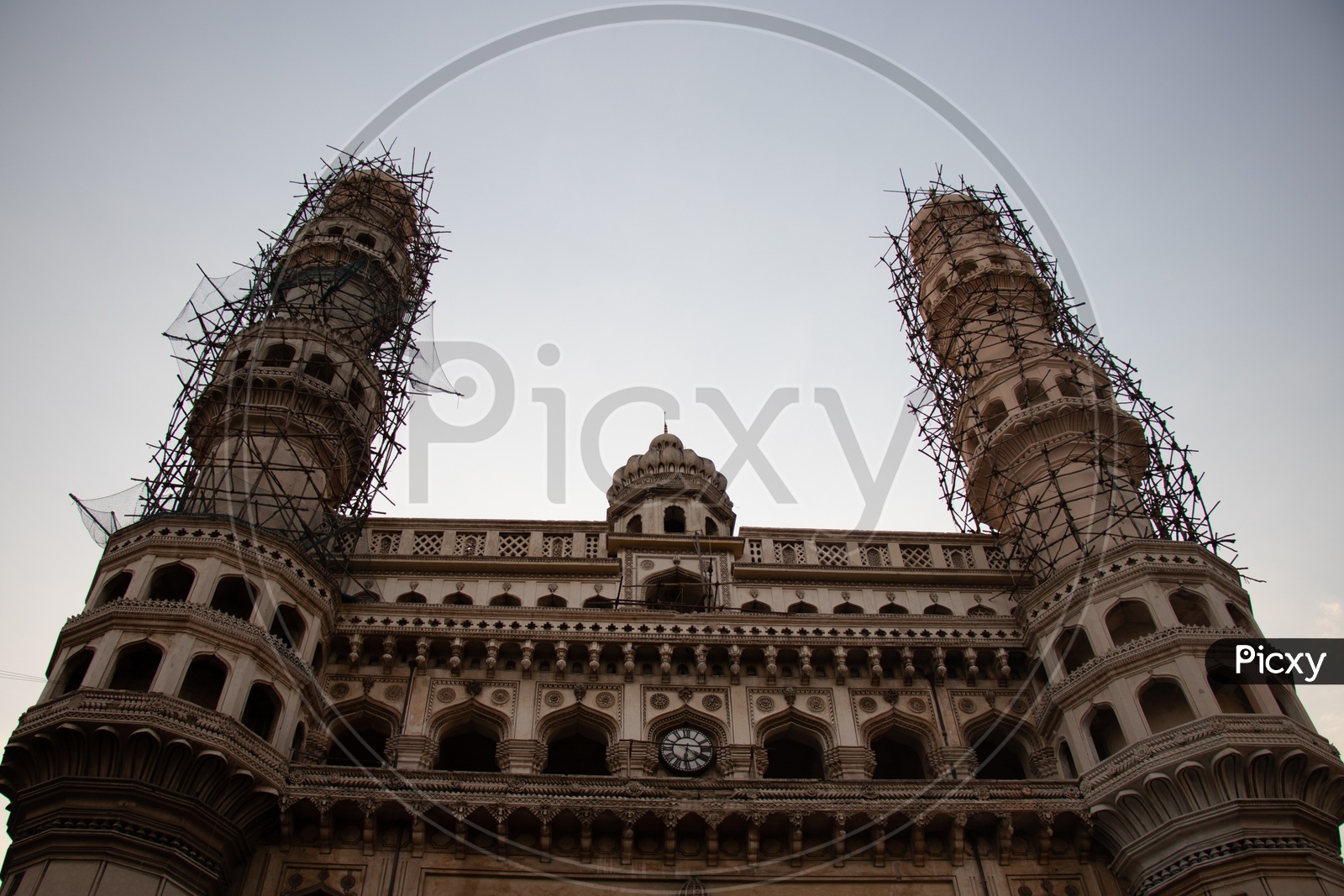 Image of Charminar View With Pillars over Blue Sky Background-MN631325 ...