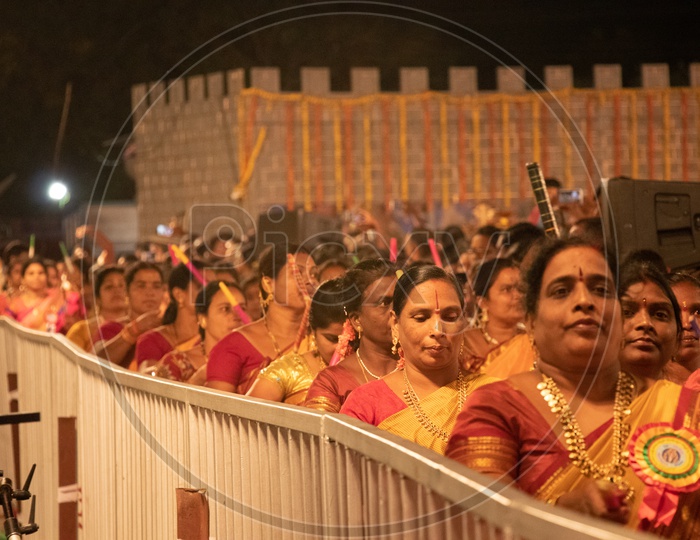 Image of Indian Traditional Kolattam Or Dandiya Dance At Hindu God ...