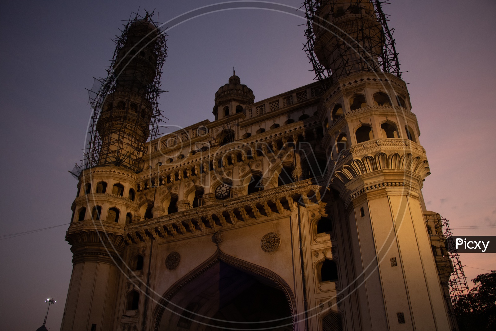 Image of Charminar Pillar View With Night Sky Backdrop-MV185267-Picxy