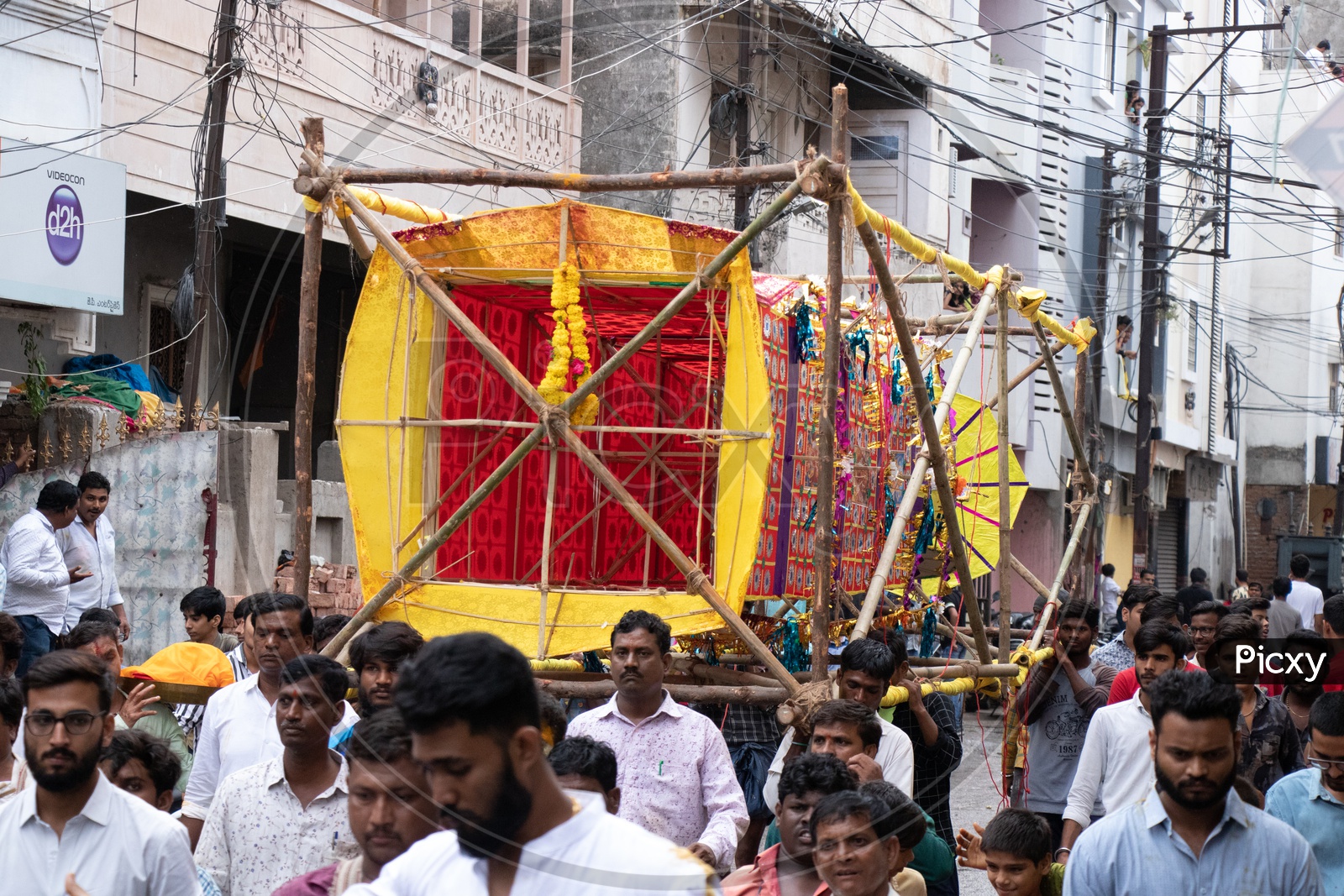 Image of Sacred Wooden Frames With Color Papers At Temples During ...