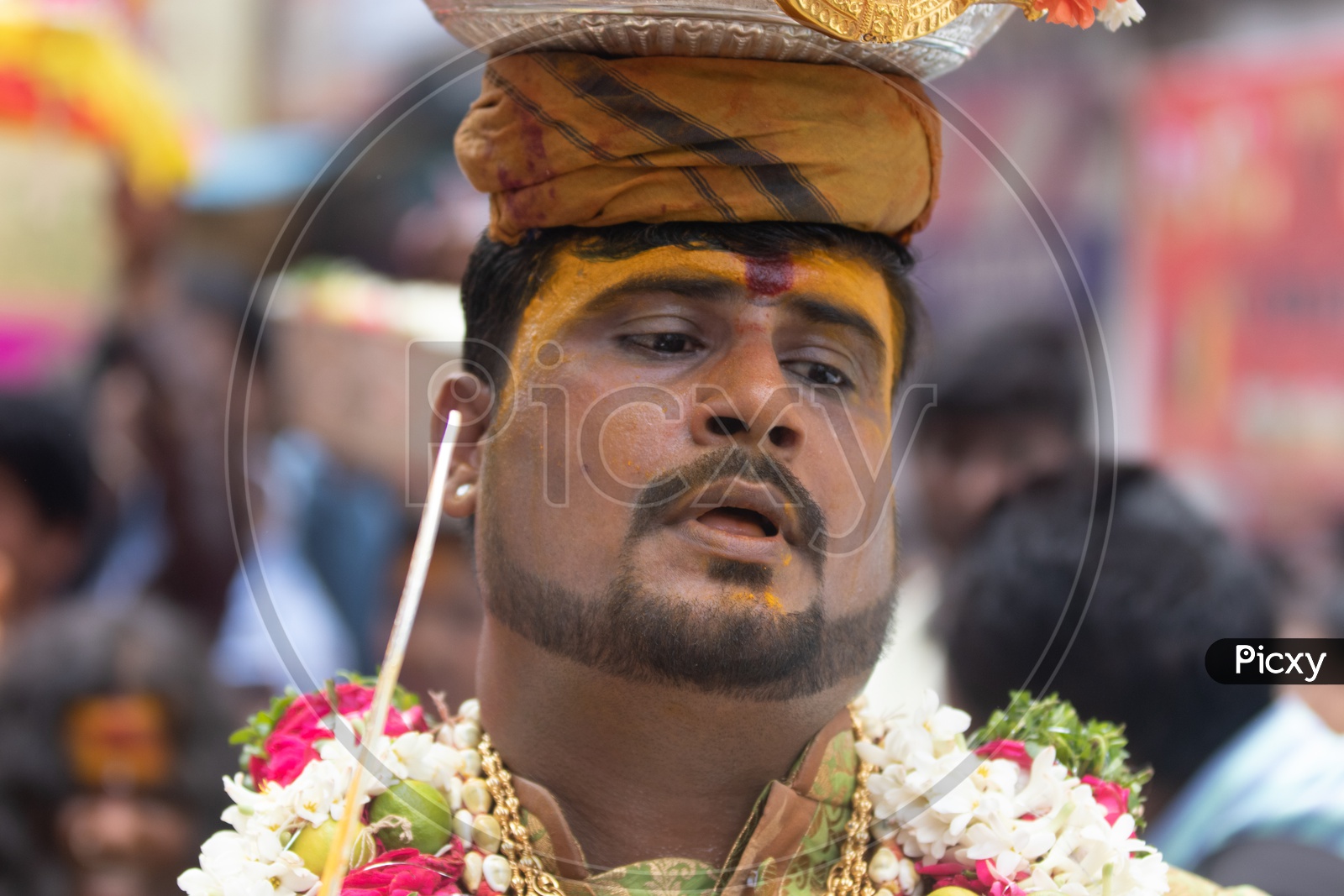 Image of Hindu Devotees Carrying Bonam On Head During Bonalu Festival ...