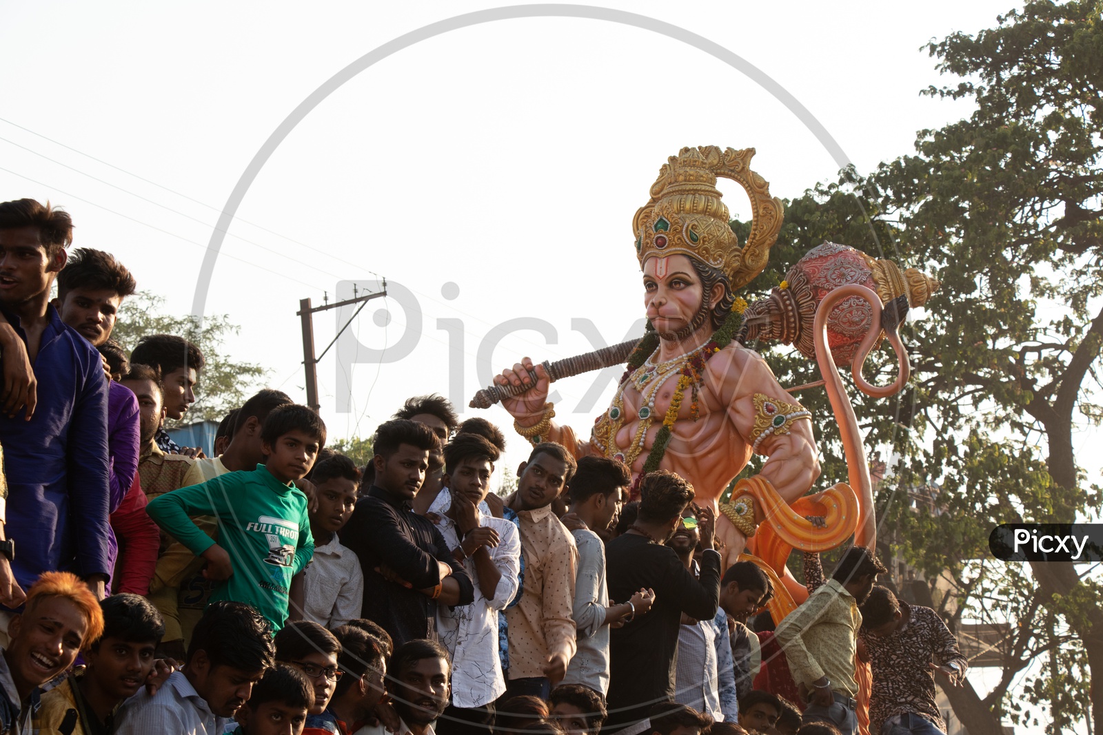 Image of Lord Hanuma Idols in Procession During Sri Rama Navami Shoba ...