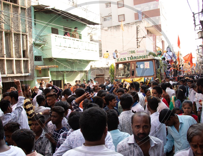 Image of Lord Rama Idols in Procession During Sri Ramanavami Shoba Yatra In Hyderabad-IL245620-Picxy