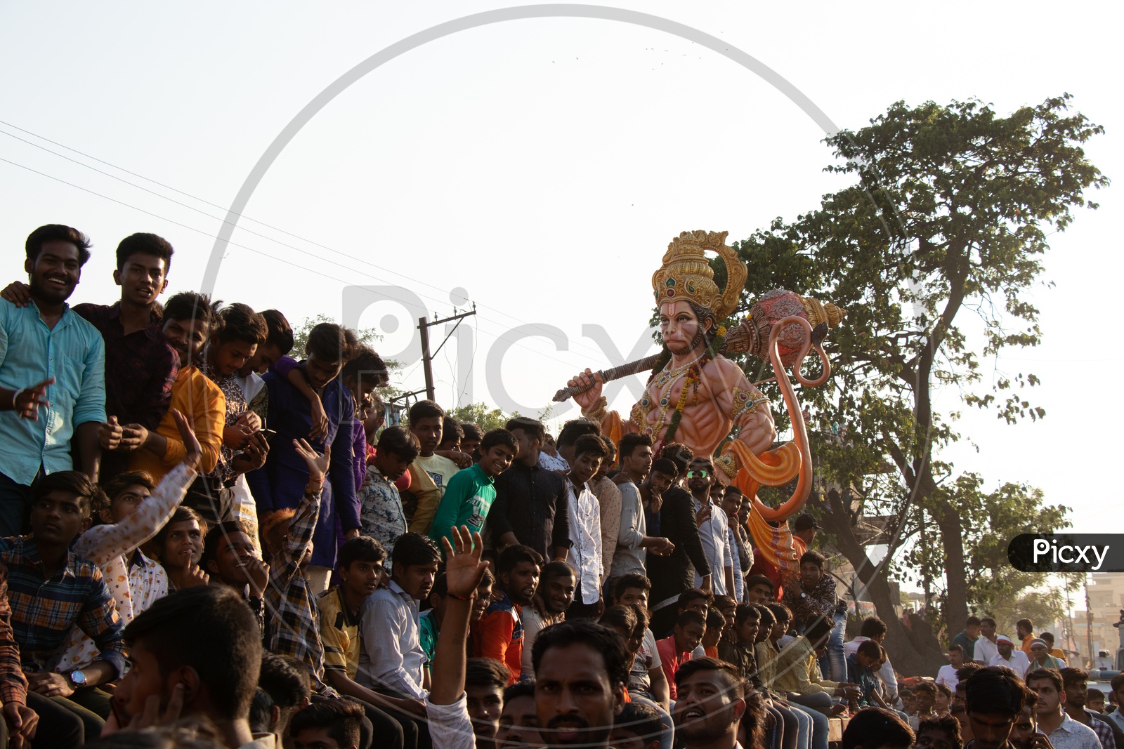 Image of Lord Hanuma Idols in Procession During Sri Rama Navami Shoba ...