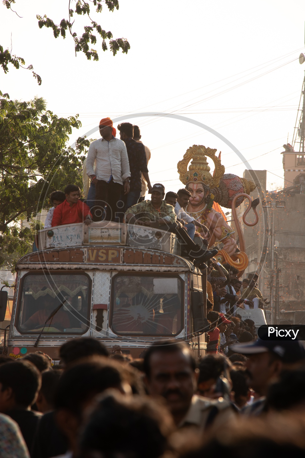 Image of Lord Hanuma Idols in Procession During Sri Rama Navami Shoba ...