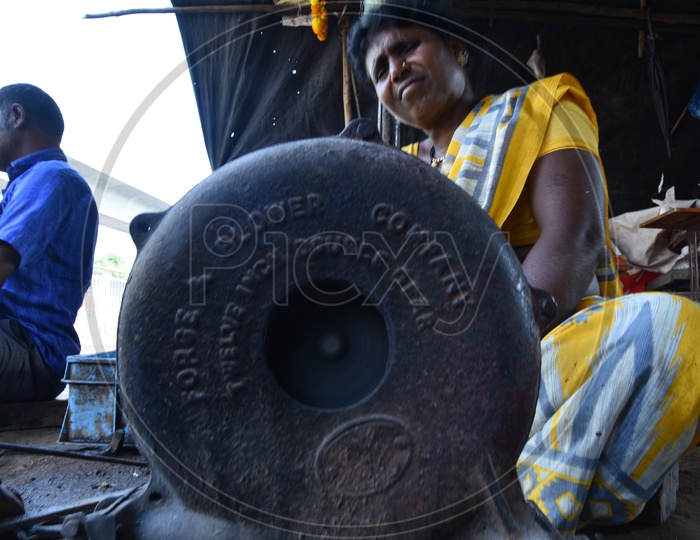 Image of Indian Blacksmith Forges the Hot Iron Metal-QO279013-Picxy