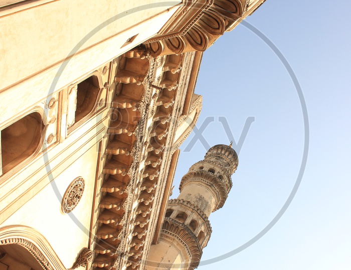 Image of Charminar Architectural View With Blue Sky Background-GW056209 ...