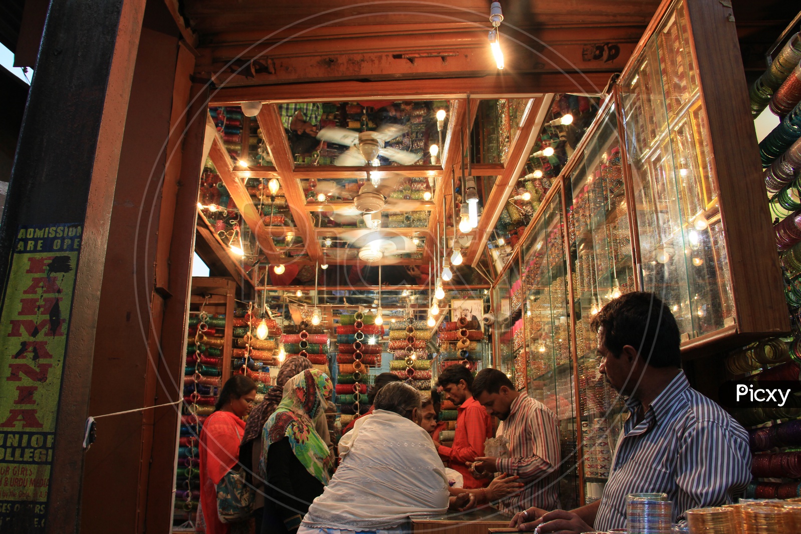 Image of Woman Shopping in Bnagle Stores in Ghansi Bazaar Near ...