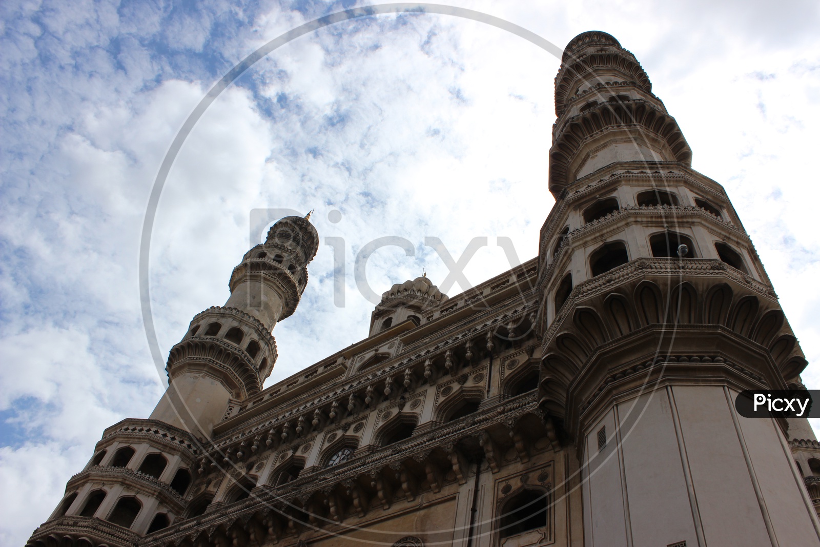 Image of Majestic Charminar With Pillars Composition Over Blue Sky With ...