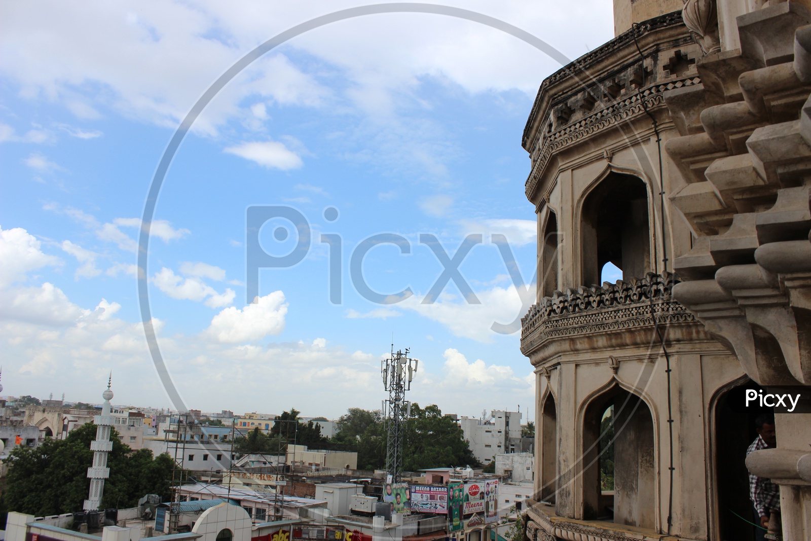Image of Aerial View Of Scpae With Buildings From Charminar Top ...