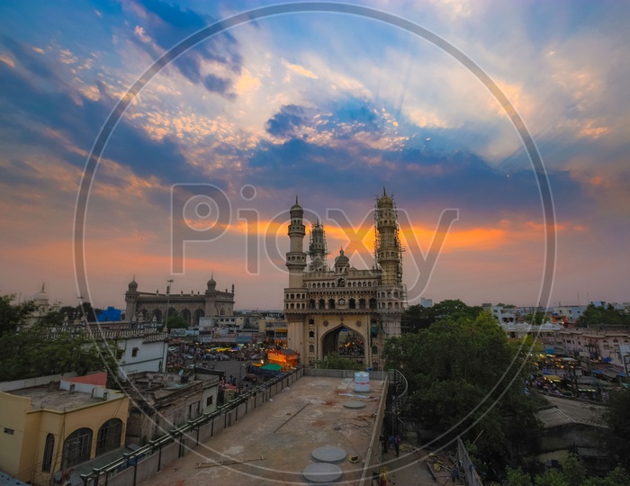 Image of Landscape of Charminar with pretty sky in the background ...
