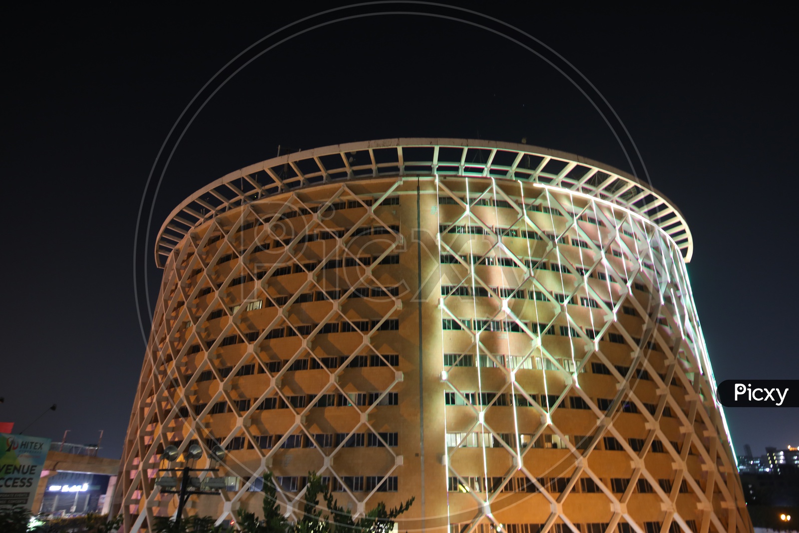 Image of Cyber Towers At Hi-Tech City With Dark Night Sky Background ...