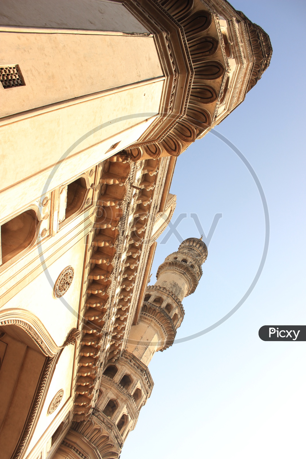Image of Charminar Architectural View With Blue Sky Background-GW056209 ...