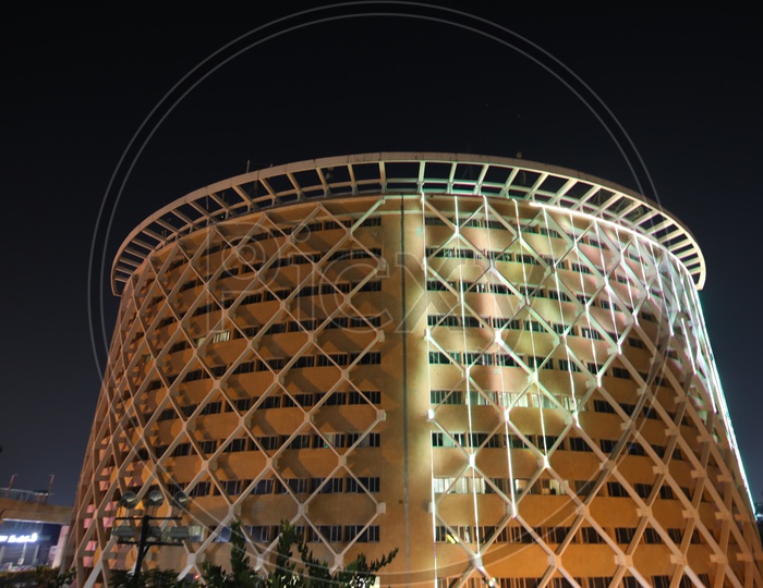 Image of Cyber Towers At Hi-Tech City With Dark Night Sky Background ...