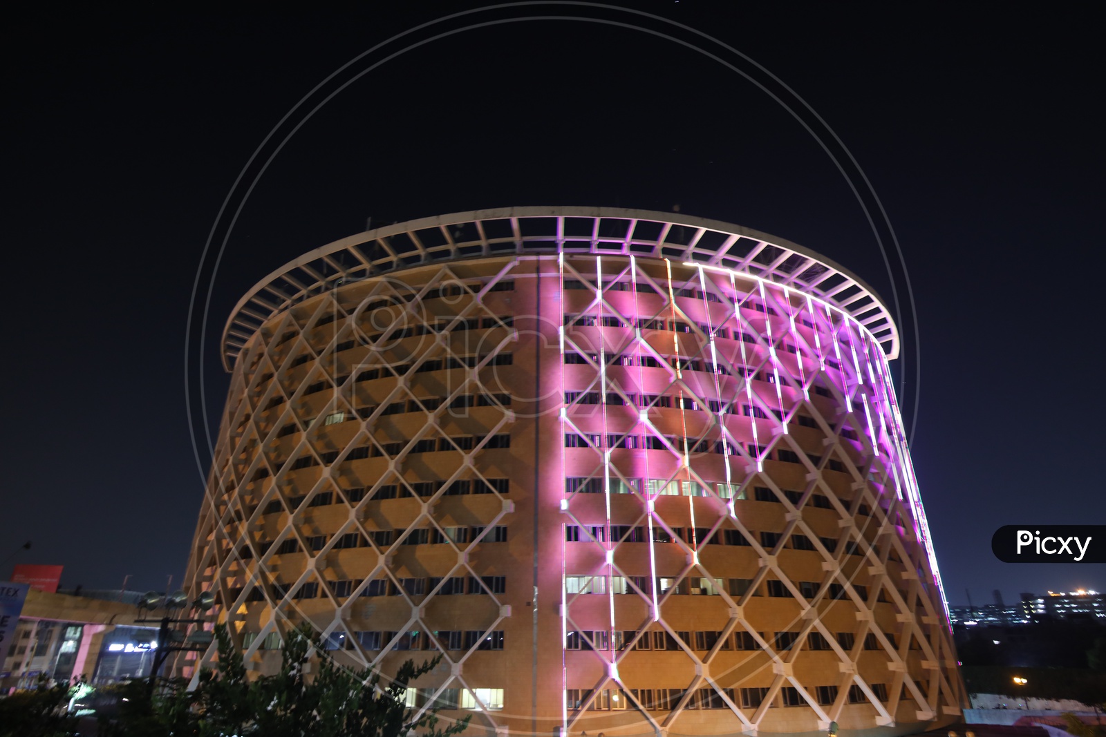 Image of Cyber Towers At Hi-Tech City With Dark Night Sky Background ...