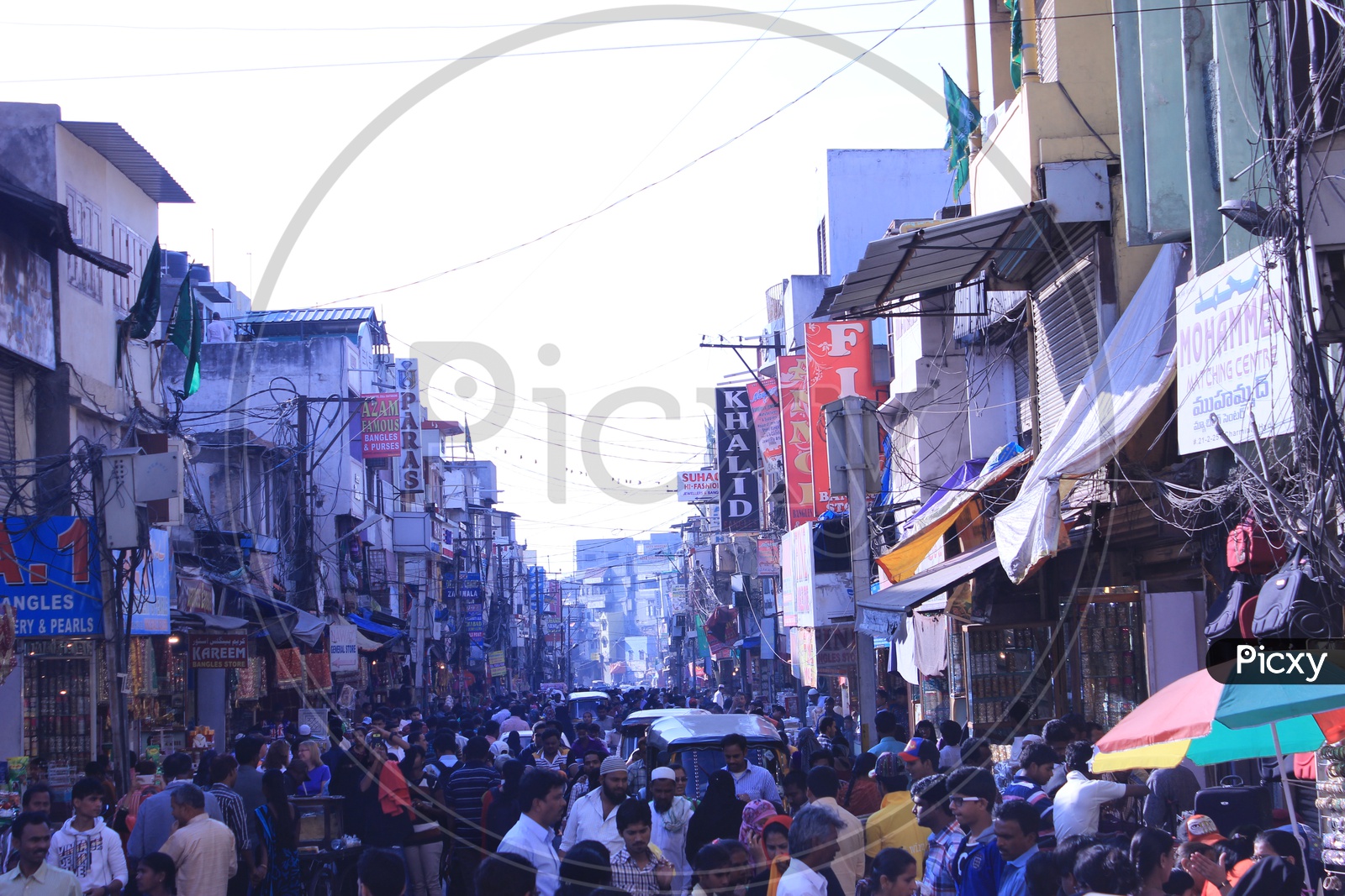 Image of Busy Ghansi Bazaar Street With Visitors Shopping Bangles In ...