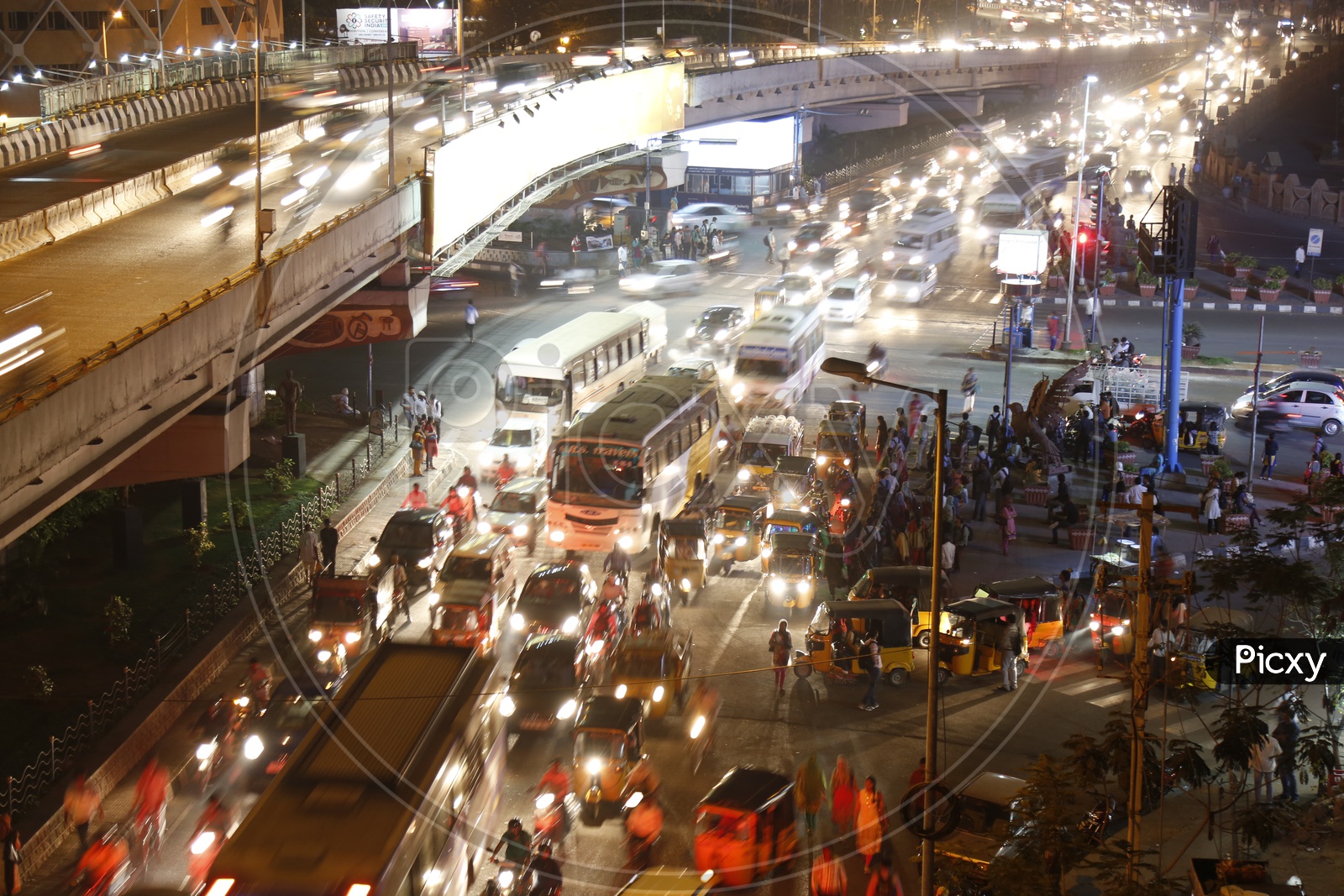 Image of Fast Moving Vehicles On Hi-Tech City Flyover And At Signal ...
