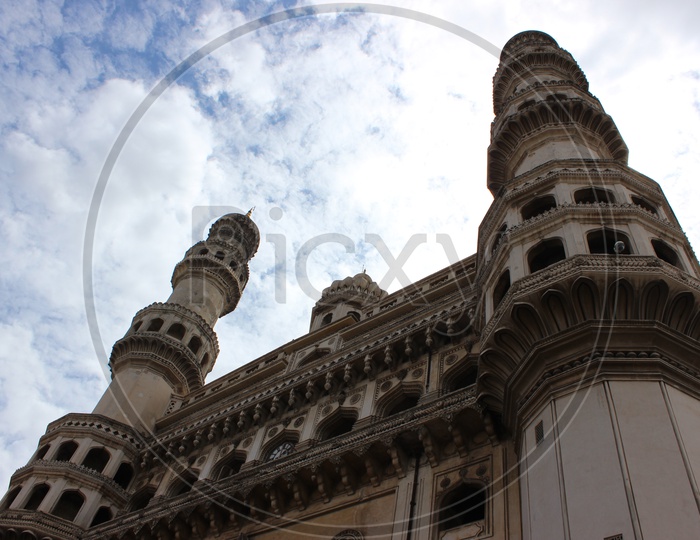 Image of Majestic Charminar With Pillars Composition Over Blue Sky With ...