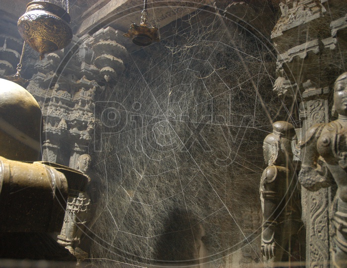 Image of Powdery or Spider Cob Web In an Ancient Hindu Temple-UT357287 ...