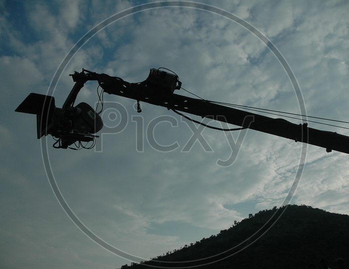 Image of Trolley Camera Or Jimmy Camera In a Movie Shooting-UH519941-Picxy