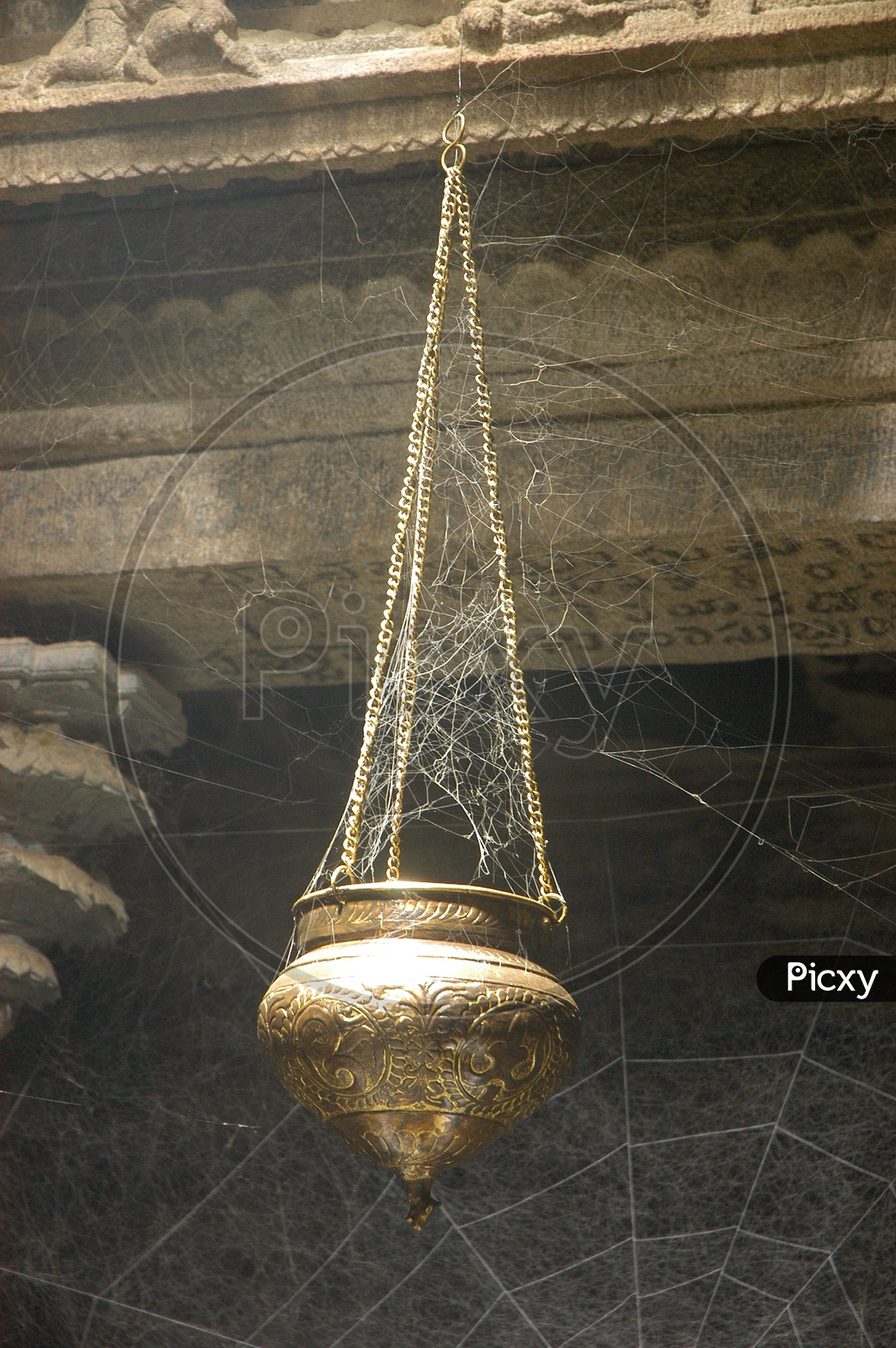 Image of Powdery or Spider Cob Webs In an Ancient Hindu Temple-AY358888 ...