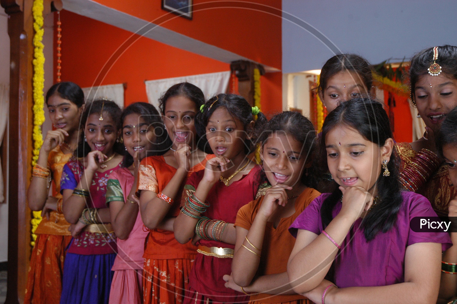 Image of Group of Cute Girls with an Expression Face in a Musical Class ...