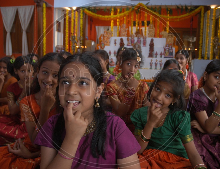 Image of Group of Cute Girls with an Expression Face in a Musical Class ...