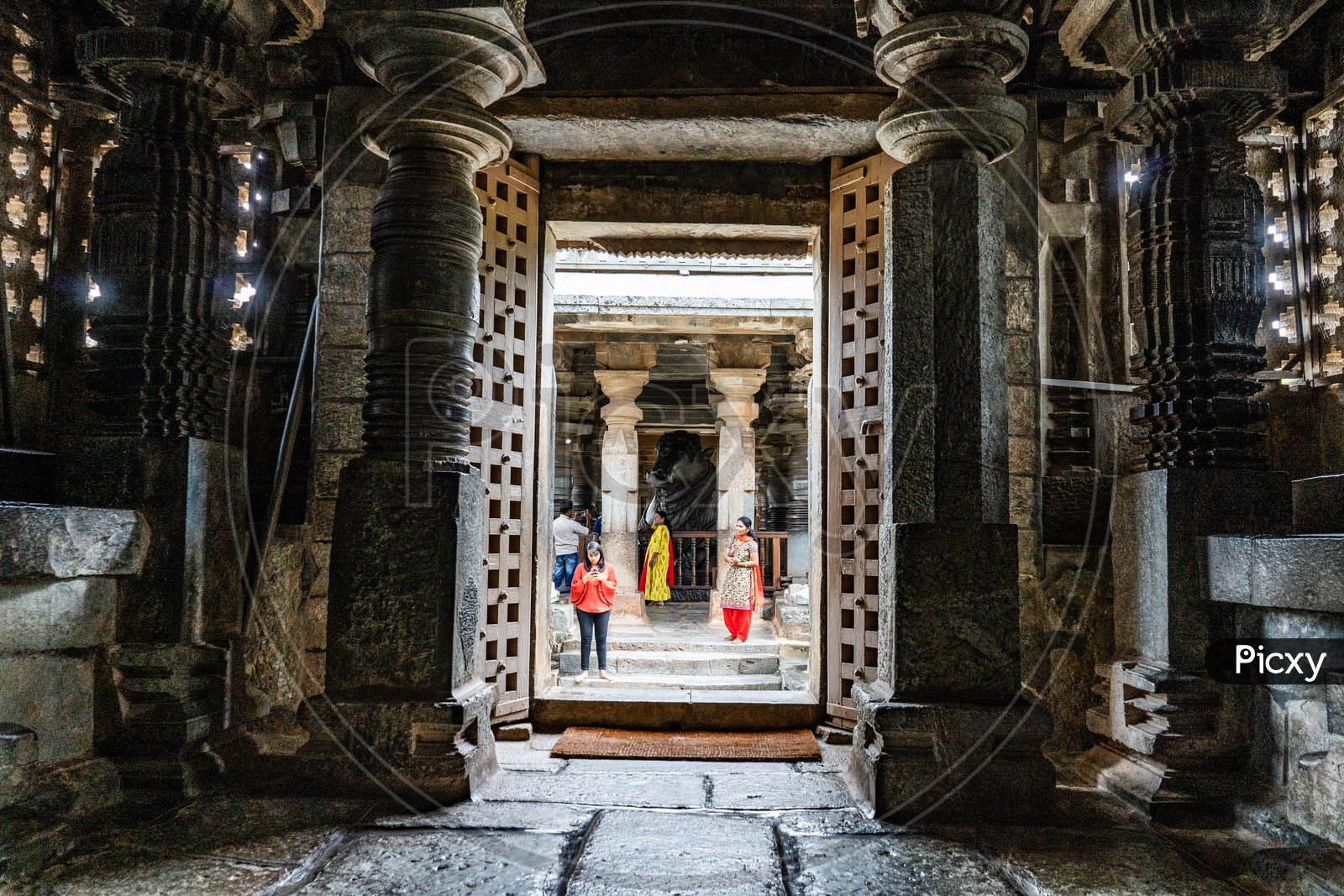 Image of Architecture Of Ancient Hindu Temple With Stone Sculptures And ...