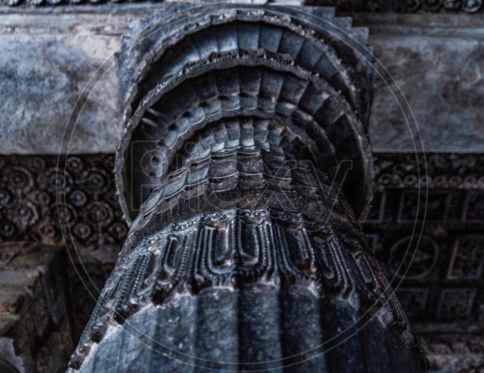 Image of Architecture Of Ancient Hindu Temple With Stone Crafted Wall ...