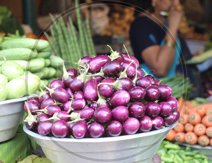 Image of Brinjal at Vegetable Market-JO162829-Picxy