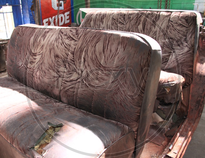 Image of torn Seats In a Old Wrecked Car-VL901214-Picxy