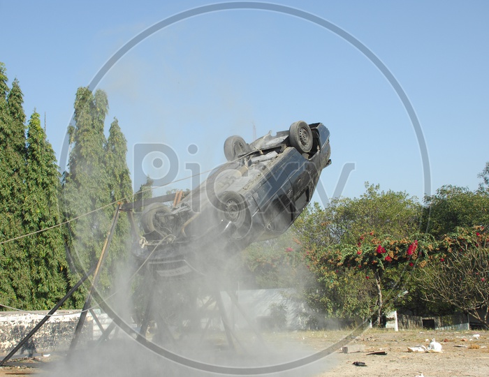Image of Car Blast Scene in a Movie-DC460970-Picxy