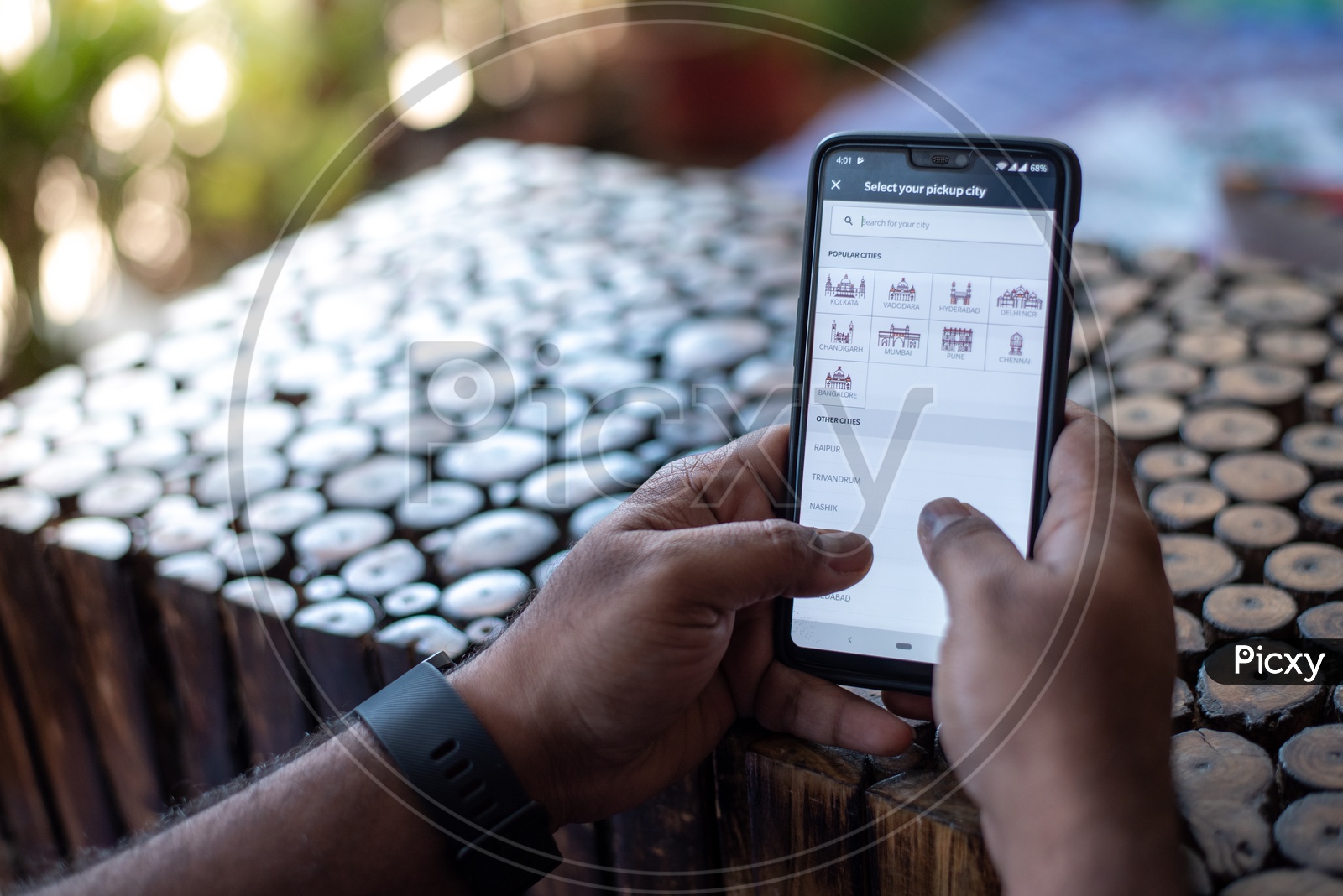 Image of Indian Man Accessing Rapido App For Booking Bike Taxi In Smart ...
