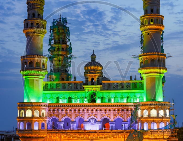 Image of Night lights of charminar during the night-IX114816-Picxy
