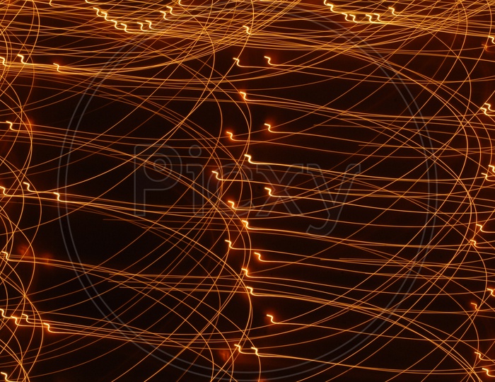 Image of Abstract blurred light trail pattern with black background ...