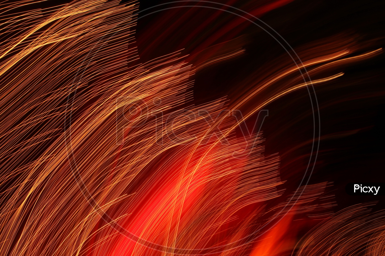 Image of Abstract blurred light trail pattern with black background ...