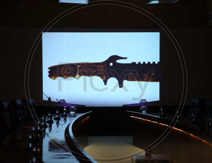 Image of Projector display in a conference hall-RF648170-Picxy