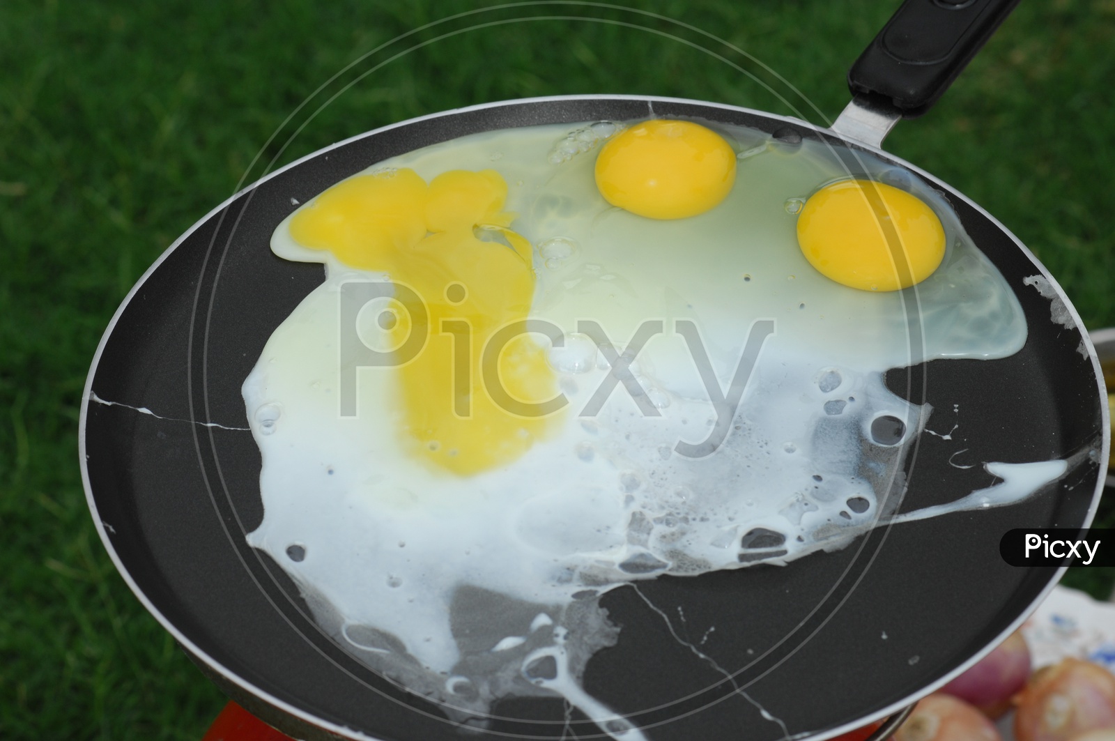 Image of Half Boil Omelette on a Pan-LP054566-Picxy