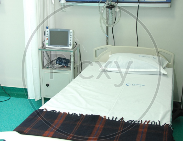 Image of Photograph of Patients recovery beds with medical equipments ...