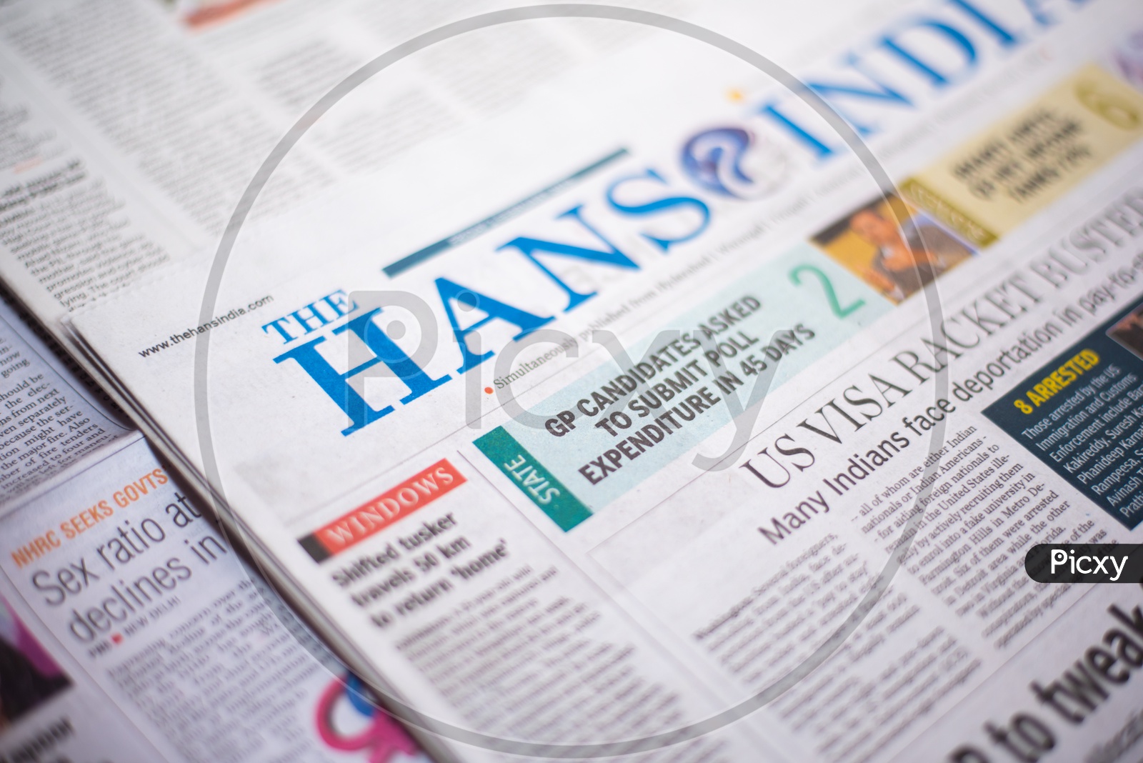 Image of Hans India , Daily English Newspaper Header Closeup Shot ...