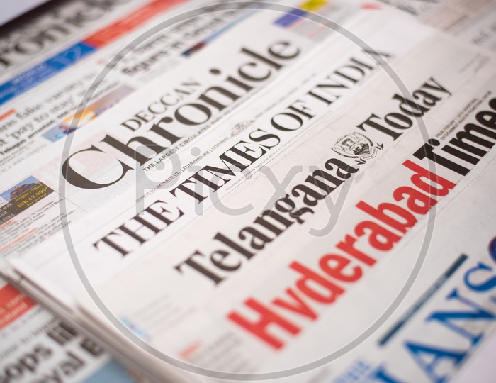 Image of Indian English Daily NewsPapers Names Headers Closeup Shot ...