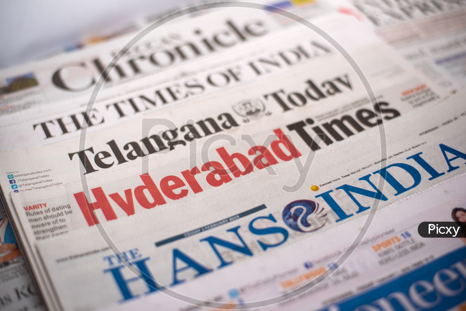 Image of Indian English Daily NewsPapers Names Headers Closeup Shot ...